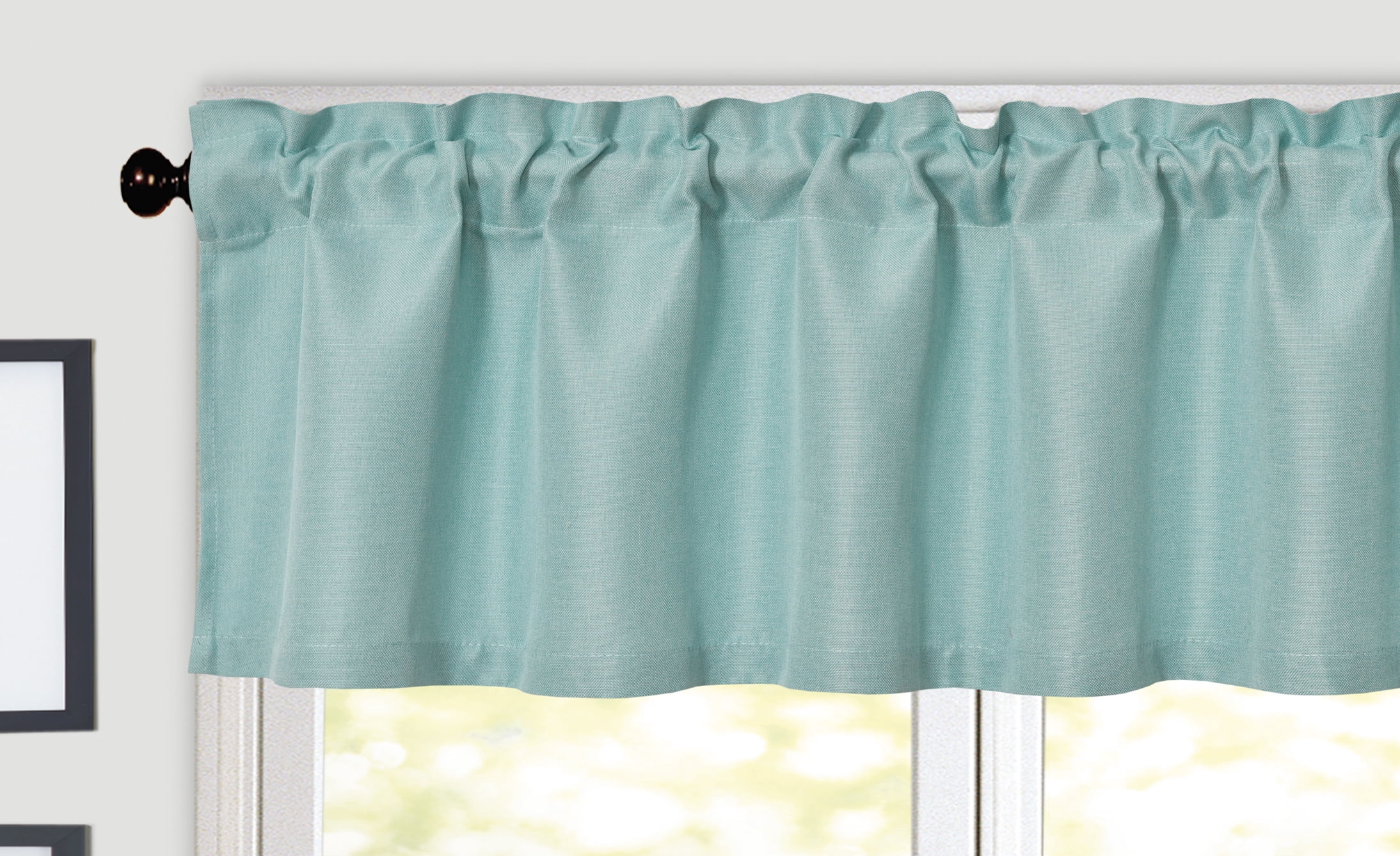 Aiking Home Solid Rod Pocket Valance for Window, 55 by 16-inch, Lagoon ...