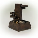Alpine Corporation 11" Tiered Stone Indoor / Outdoor Tabletop Fountain ...