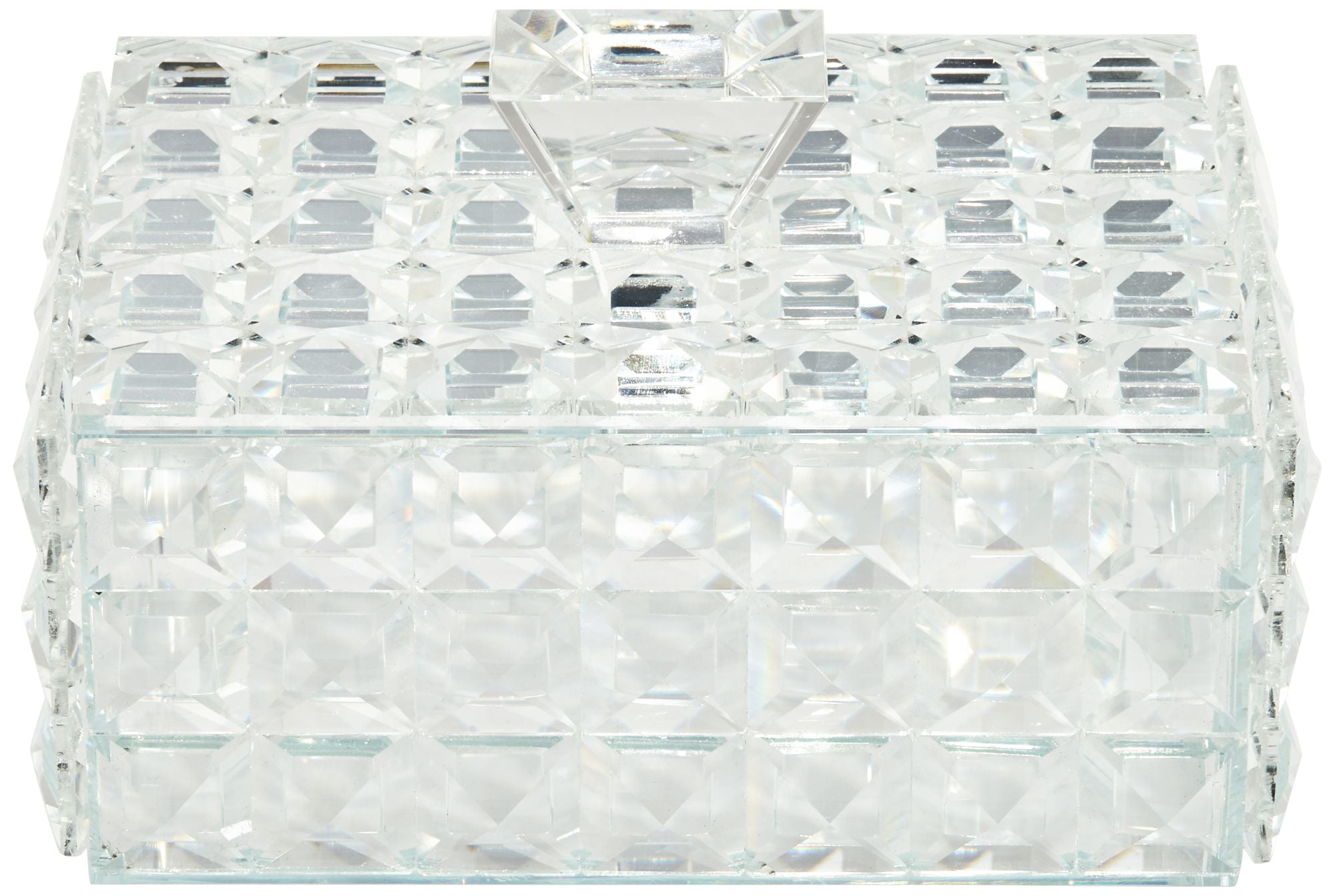 Studio 55D Tuli 6 1/2"W Clear Glass Rectangular Jewelry Box with Lid ...