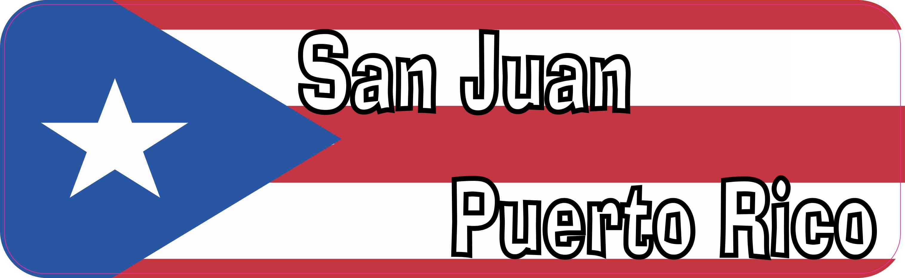 Paper & Party Supplies Stickers, Labels & Tags 10in x 3in Flag San Juan ...