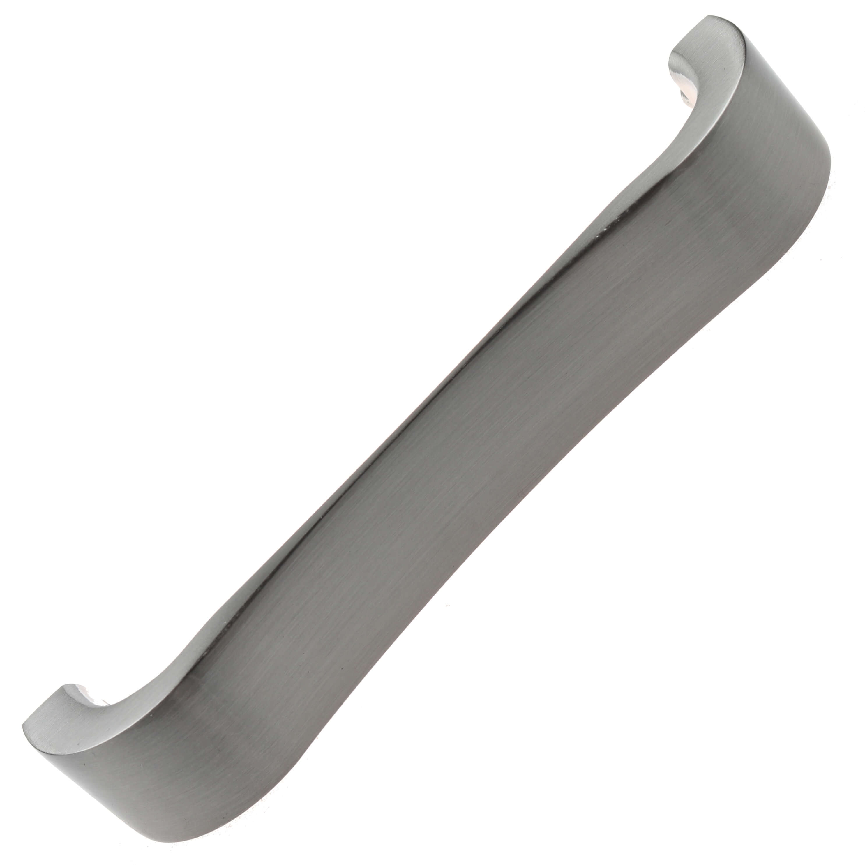 4-1/2 in. Center Smooth Curved Flat Cabinet Pull Handles, Satin Nickel ...