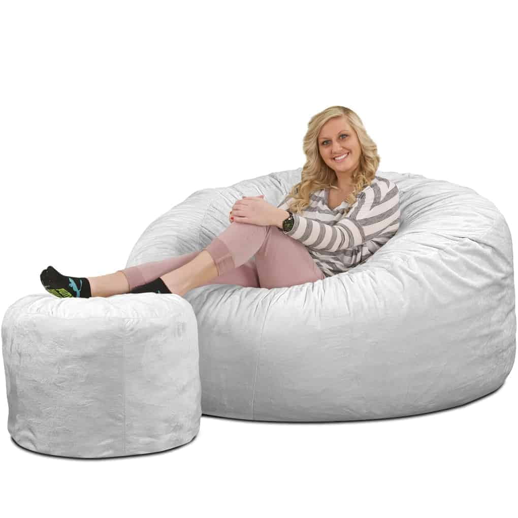 Ultimate Sack Bean Bag Chair w/Foot Stool in Multiple Sizes and Colors ...