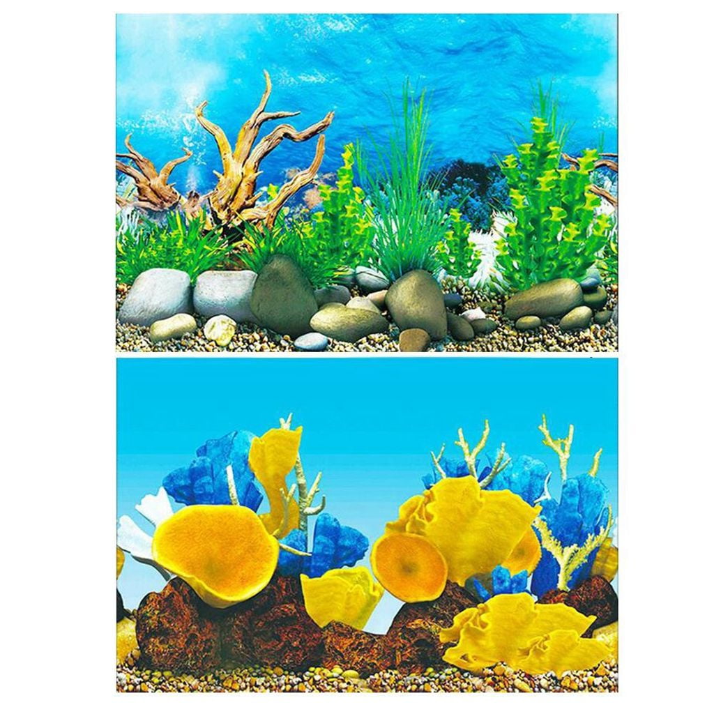 1 pcs for Fish Tank Duble-sided Bright Color Thicken Landscape Sticker ...