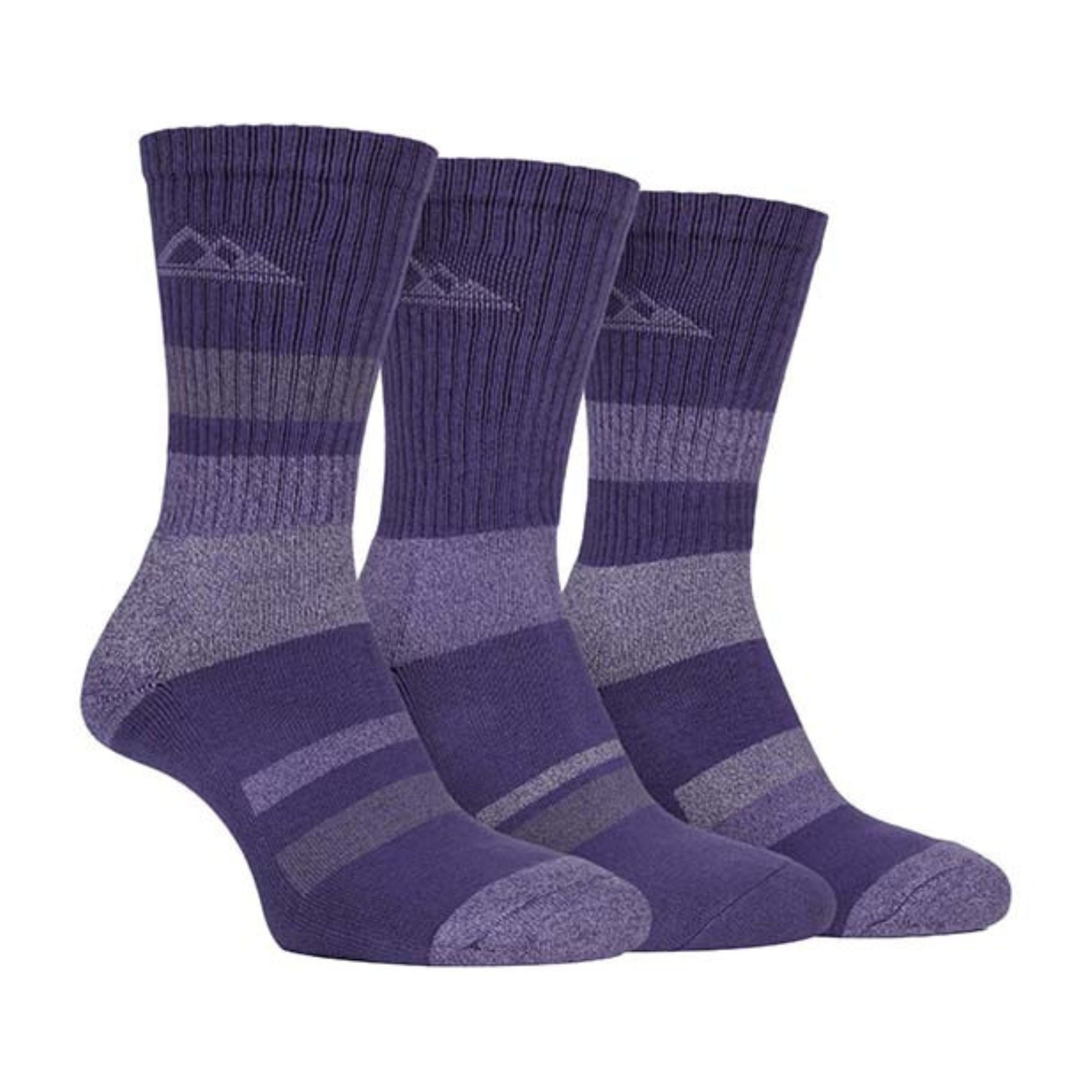 Storm Valley - 3 Pairs Ladies Anti Blister Cotton Hiking Socks with ...