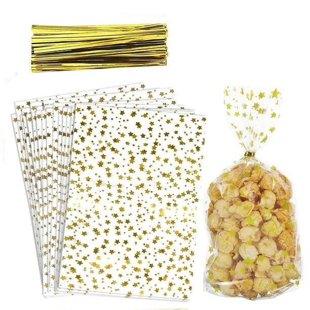 100 Pack Crystal Clear Cellophane Bags, Bpa Free For Edible Treats ...