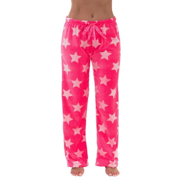 Just Love Women's Plush Pajama Pants (Embossed Star - Pink, X-Small ...