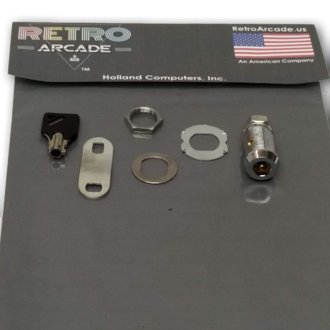 Arcade Game coin door Lock, 27mm, Quincunx Solid Cylinder, 1 lock and 1 ...