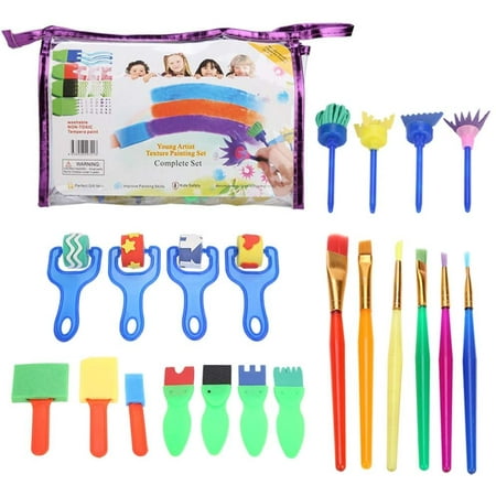 Kids Painting Brushes Set, 26 Pieces Sponge Painting Brushes Kids rt ...