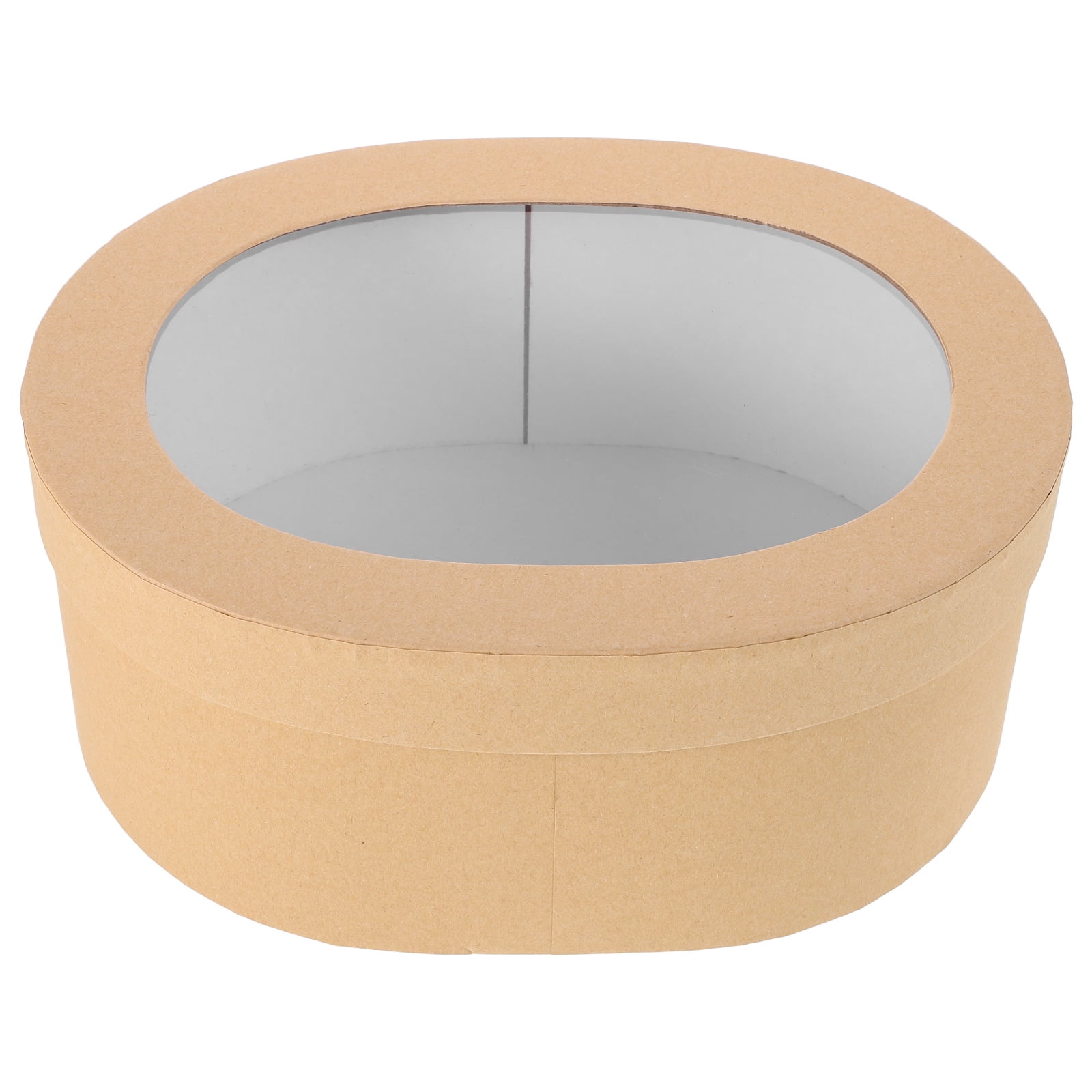 Paper Oval Prespent Packing Box Clear Window Packaging Box Favor de la ...