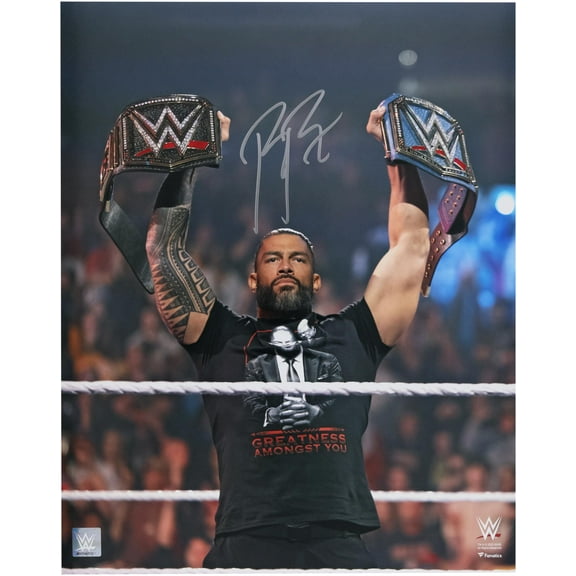 Roman Reigns WWE Autographed 16" x 20" Art Print with "Tribal Chief ...