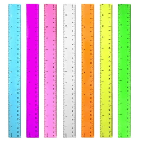 Torubia Color Transparent Ruler Plastic Rulers - Ruler 12 inch, Kids ...
