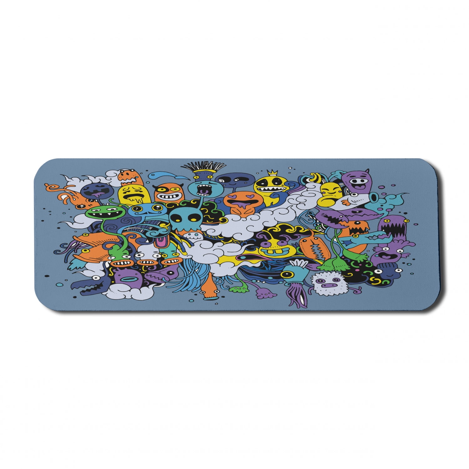 Indie Computer Mouse Pad, Group of Funky Monsters Society Different ...