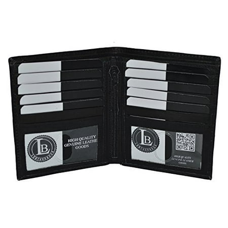 Leatherboss - Men's Bifold Hipster Wallet with 10 Credit Card slots and ...
