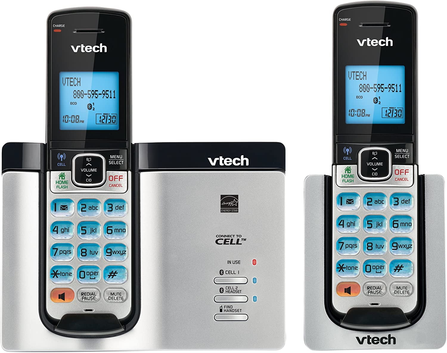 Vtech DECT 6.0 2 Cordless Phones with Bluetooth Connect-to-Cell, Caller ... Vtech DECT 6.0 2 Cordless Phones with Bluetooth Connect-to-Cell, Caller ...