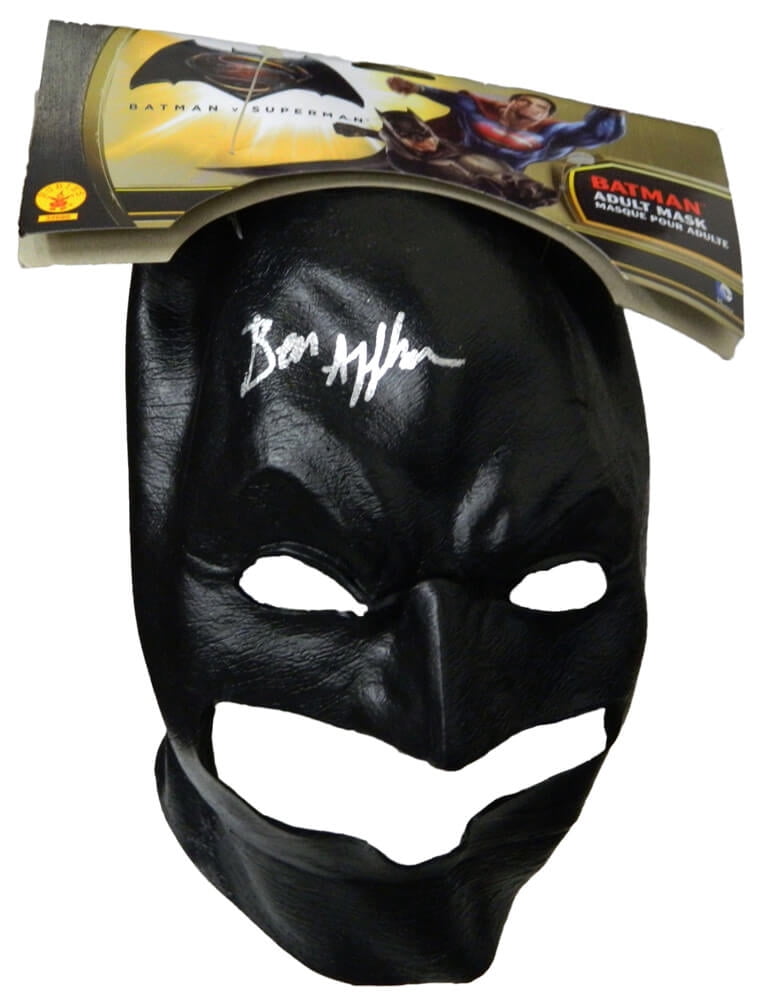 Ben Affleck Signed Batman Black Batman vs Superman Adult Rubber Mask ...