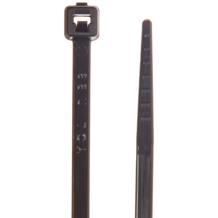 Hellermann Tyton T18L0M4 Standard Cable Tie, 8" Long, 18lb Tensile Strength, PA66, Black (Pack ...
