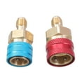 2pcs Brass Quick Couplers set High/Low Side Adapters Air Conditioning ...