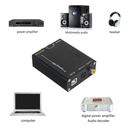 With USB Cable, Coaxial/Optical/Stereo Output USB DAC Audio Converter ...