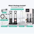 Rechargeable Electric Salt & Pepper Grinder Set with Stand, Adjustable ...