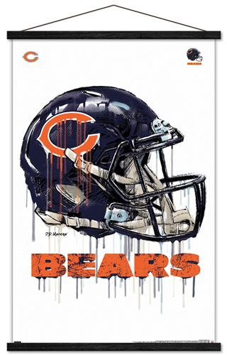 NFL Chicago Bears - Drip Helmet 20 Wall Poster with Magnetic Frame, 22. ...