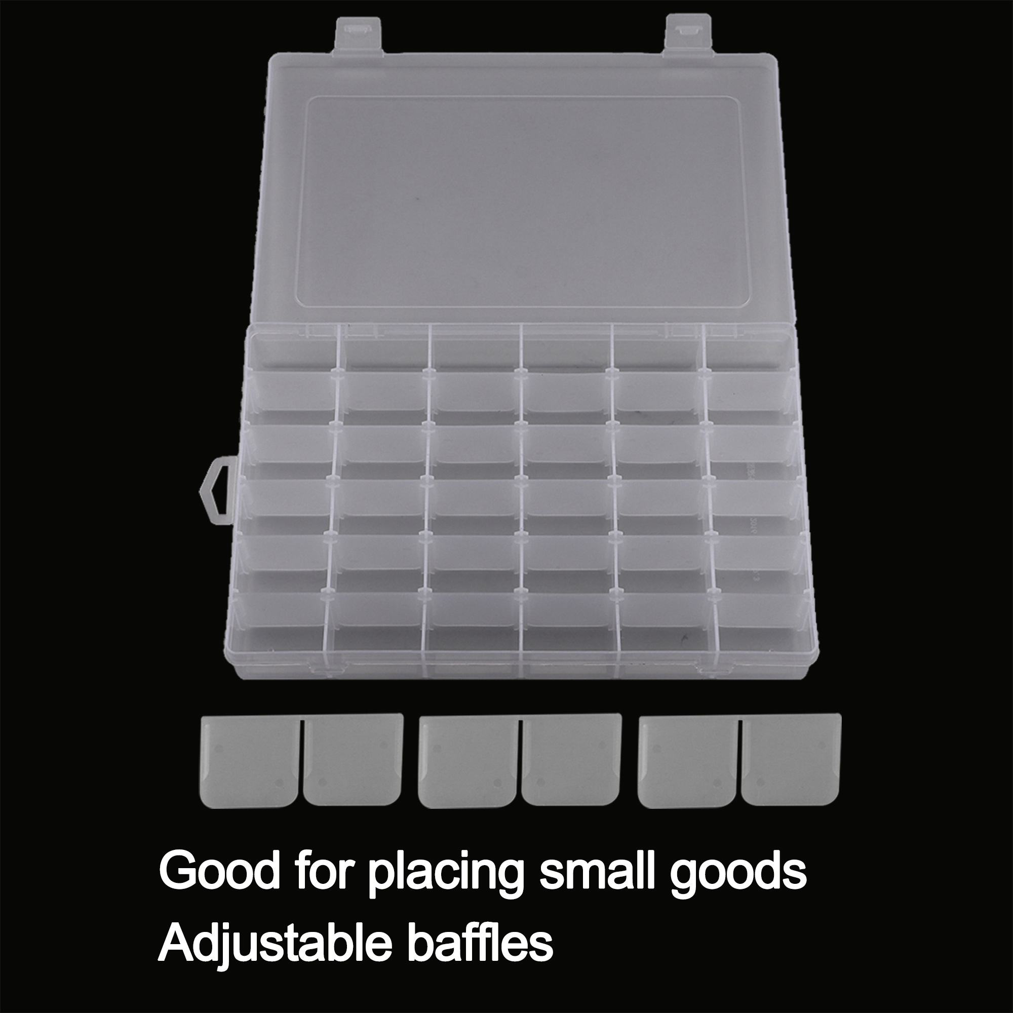 Plastic Grid Storage Box 36 Grids Clear Storage Transparent Container ...
