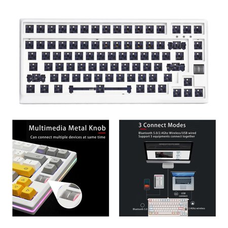 Mechanical Keyboard DIY 82-Key / 2.4G .0 Mmd75 Three-Mode Custom ...