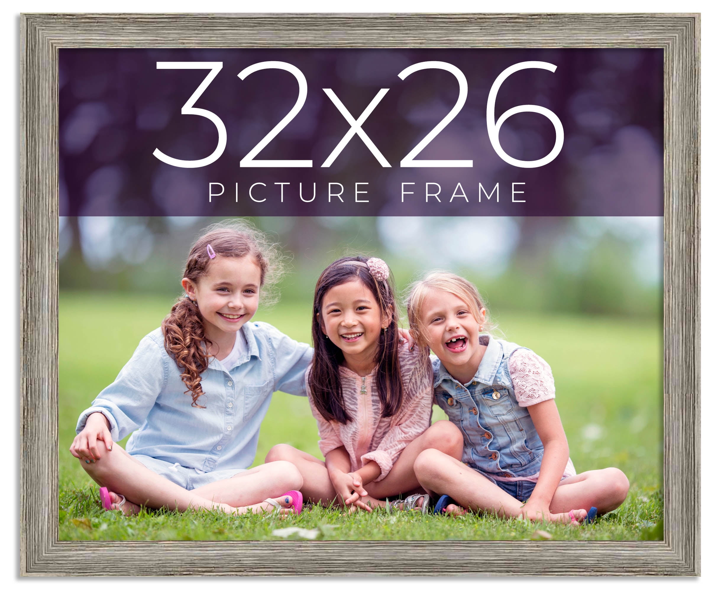 32x26 Frame Grey Real Wood Picture Frame Width 1 inches | Interior ...