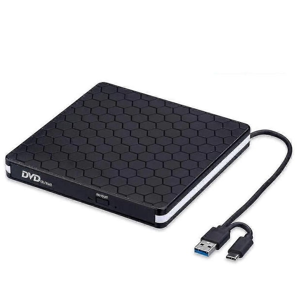 Unidad de DVD externa USB 3.0 tipo C, grabadora de CD/DVD +/-RW ...
