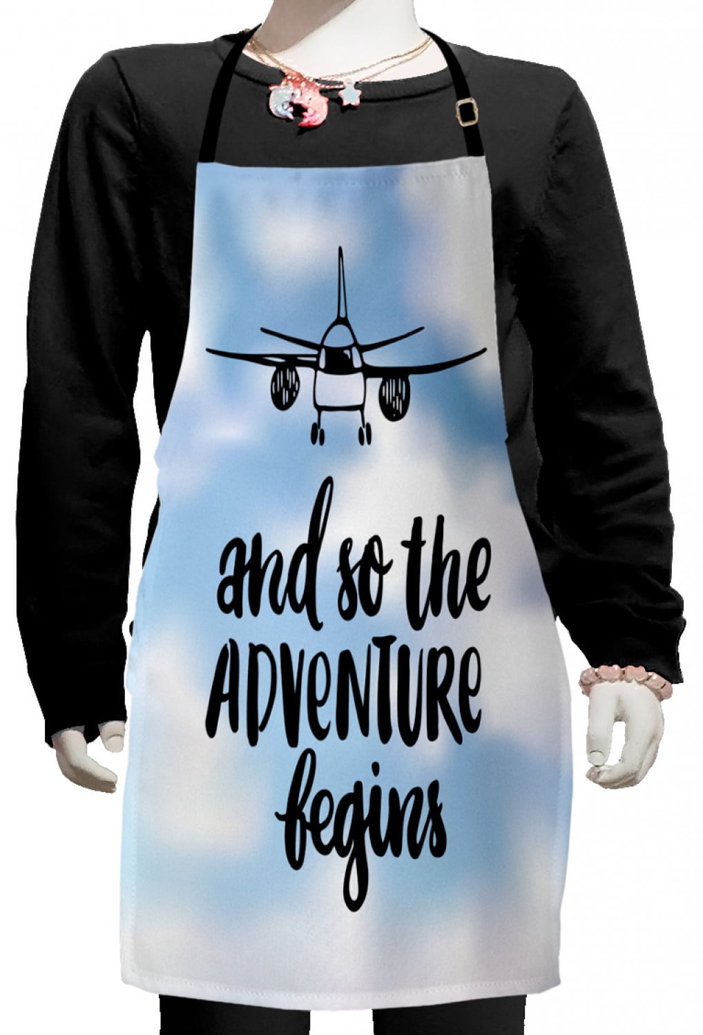 Saying Kids Apron, Airplane Vacation Doodle Hand Lettering Adventure ...