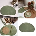 Easyly Clean Cashews Shape PU Placemat Velvets Embroidery Scalloped ...