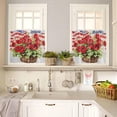 4th of July Flower Window Tier Curtains 36 Inch Length, Vintage Red ...