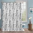 Black and Grey Leaf Shower Curtain for Bathroom, Abstract Farmhouses ...