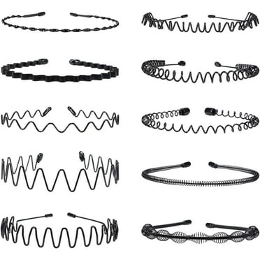 6 Pieces Metal Headbands Wavy Hairband Spring Hair Hoop Sports Fashion ...