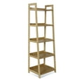 Fionafurn 5 Tier Ladder Bookshelf, Wood Storage Shelves Unit, Natural ...