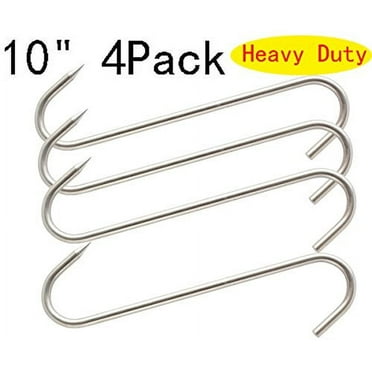 4pack 8inch Heavy Duty S-Hooks Stainless Steel Meat Processing Butcher ...