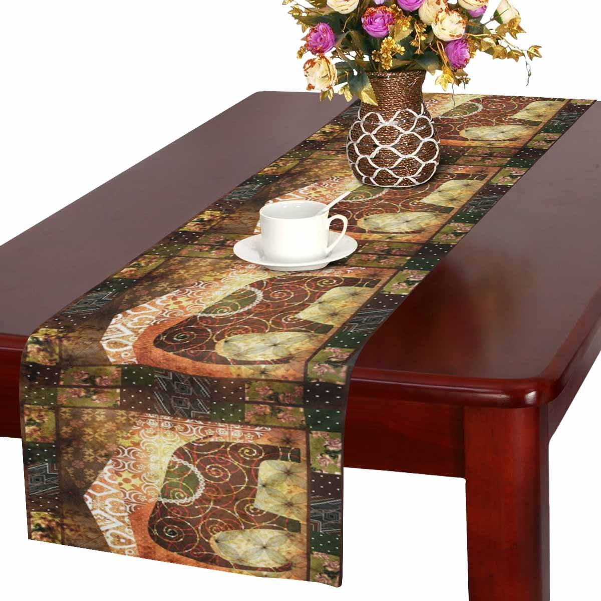 MKHERT Patchwork African Elephant Grunge Galaxy Vintage Print Table ...