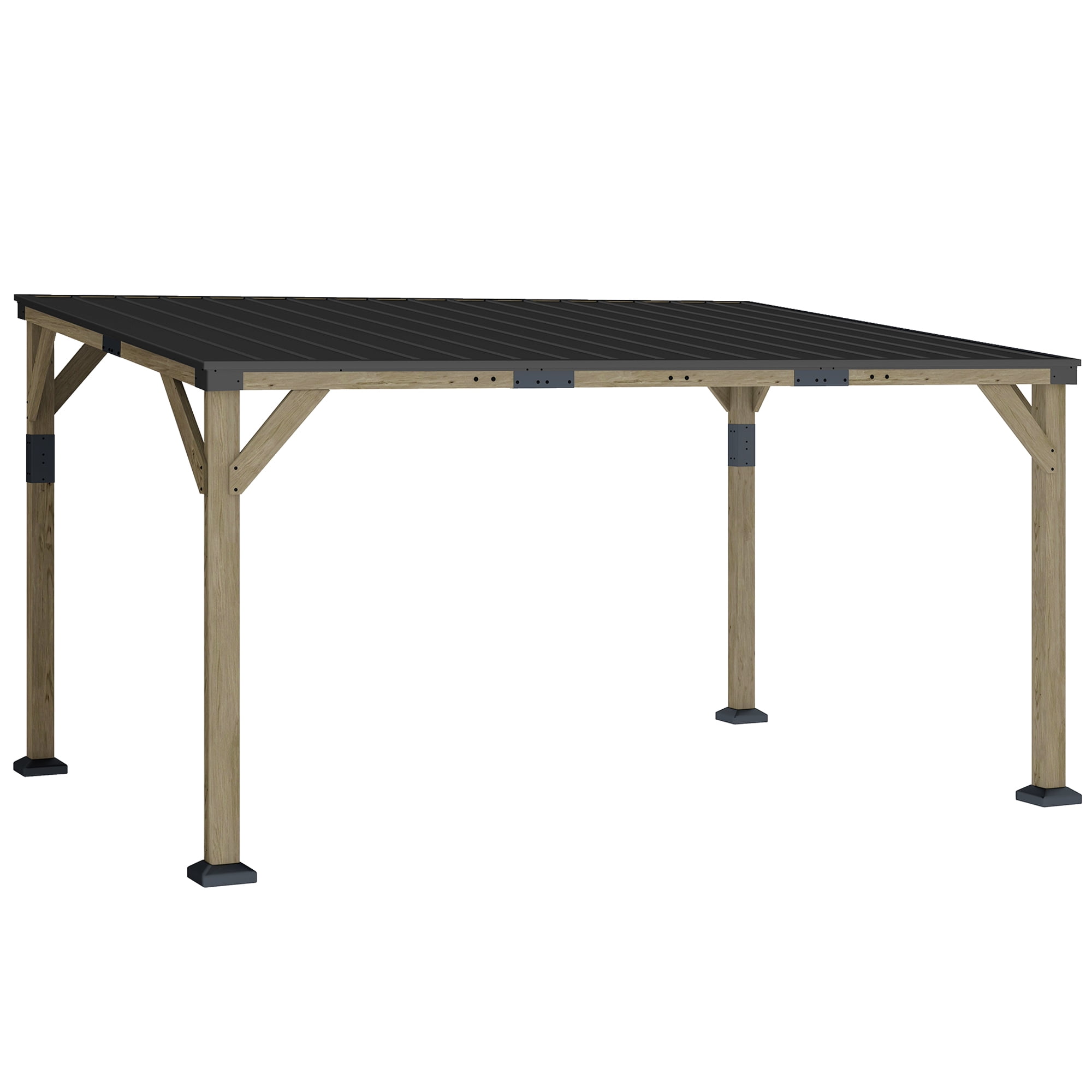 Click here for Outsunny 14 X 10 Gazebo  Lean To Galvanized Steel... prices