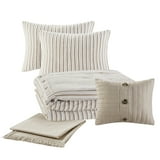 Mainstays 5-Piece Tan Striped Comforter Set, King - Walmart.com