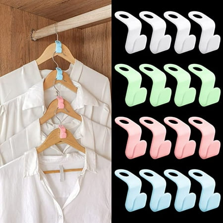NETSENG 60 Pieces Clothes Hanger Connector Hooks, Outfit Hangers ...