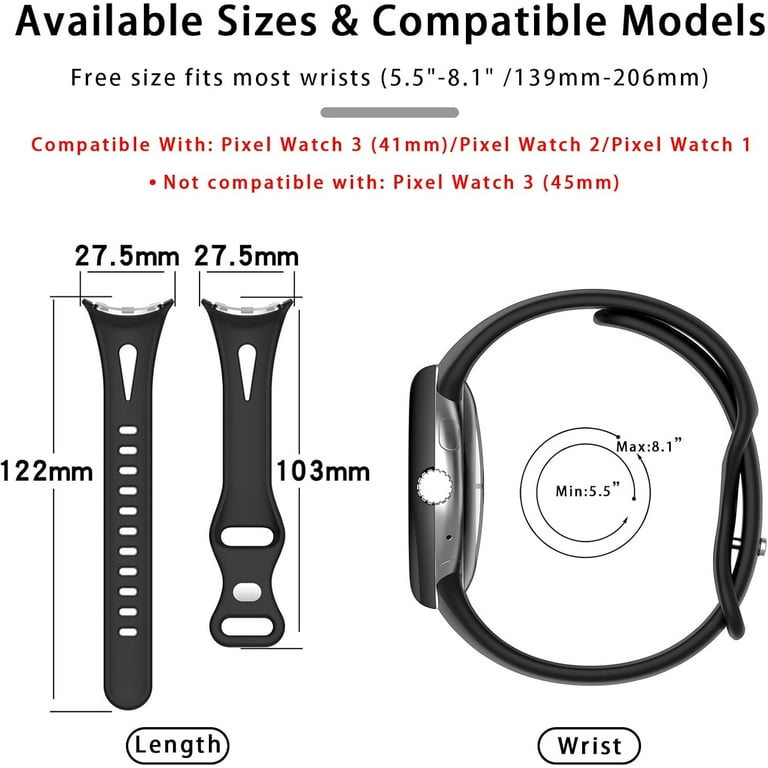 KOMI Slim Bands Compatible with Google Pixel Watch 3 (41mm KOMI Slim Bands Compatible with Google Pixel Watch 3 (41mm