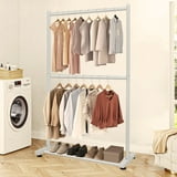 Clothes Rack, 2 Tier Heavy Duty Garment Rack with Storage Shelf, 40"L x ...