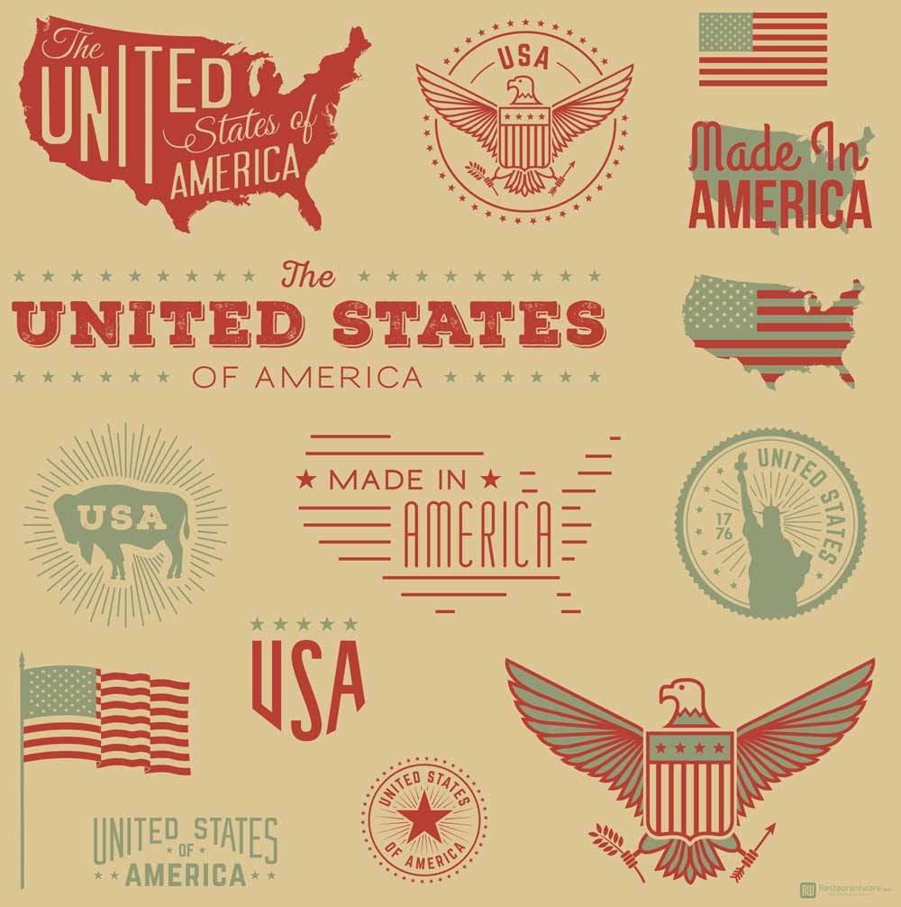 Kraft Paper Sandwich Wraps and Sheets - USA Themed, Greaseproof, 12" x ...