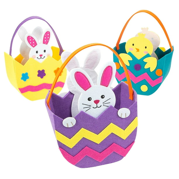 Felt Easter Baskets - Set Of 3 - Party Supplies - 3 Pieces - Walmart.com