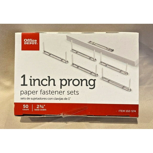 Office Depot 1” Prong Paper Fastener Bases, 2 3/4" Base, 1" Capacity ...