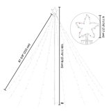 Starry Changing Colorful LED Waterfall Cone Tree Light with Star Finial ...