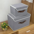 Anminy Large Foldable Fabric Storage Bin With Lid And Handle 2 Pack