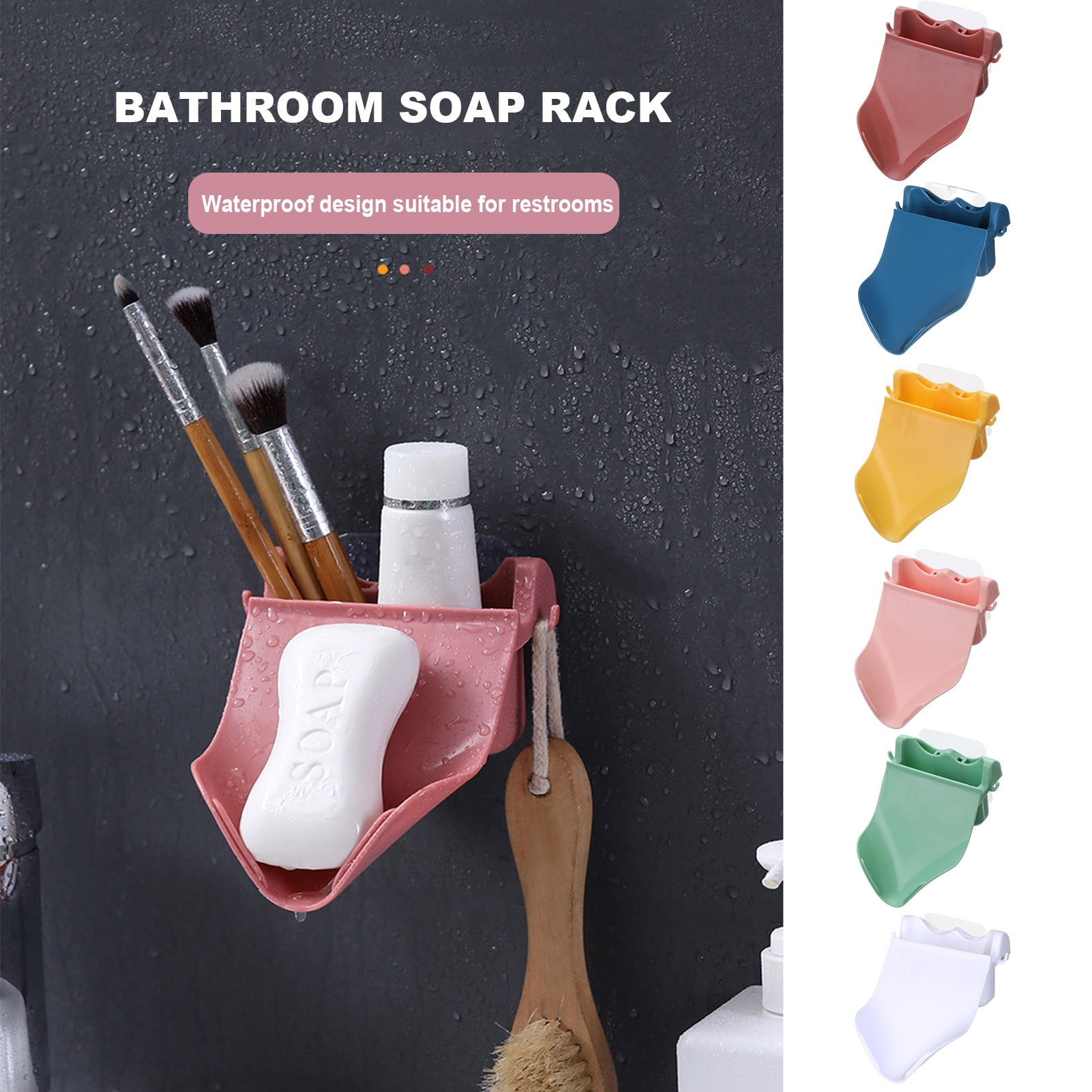 Hesroicy Wall-mounted Soap Tray with Phone Holder - Strong Load-bearing ...