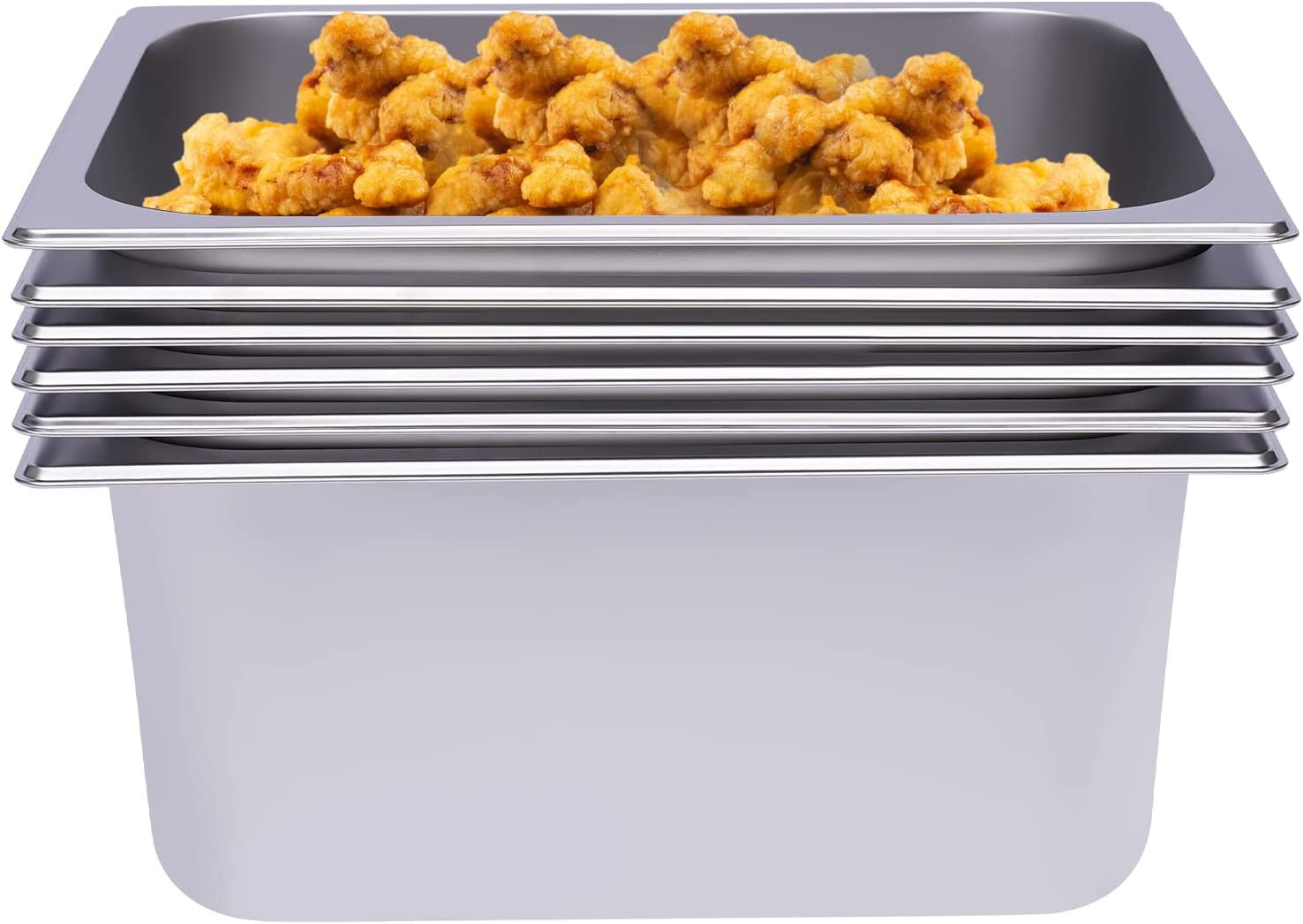 Commercial 6-Pack 6" Deep Stainless Steam Prep Table Buffet Catering ...