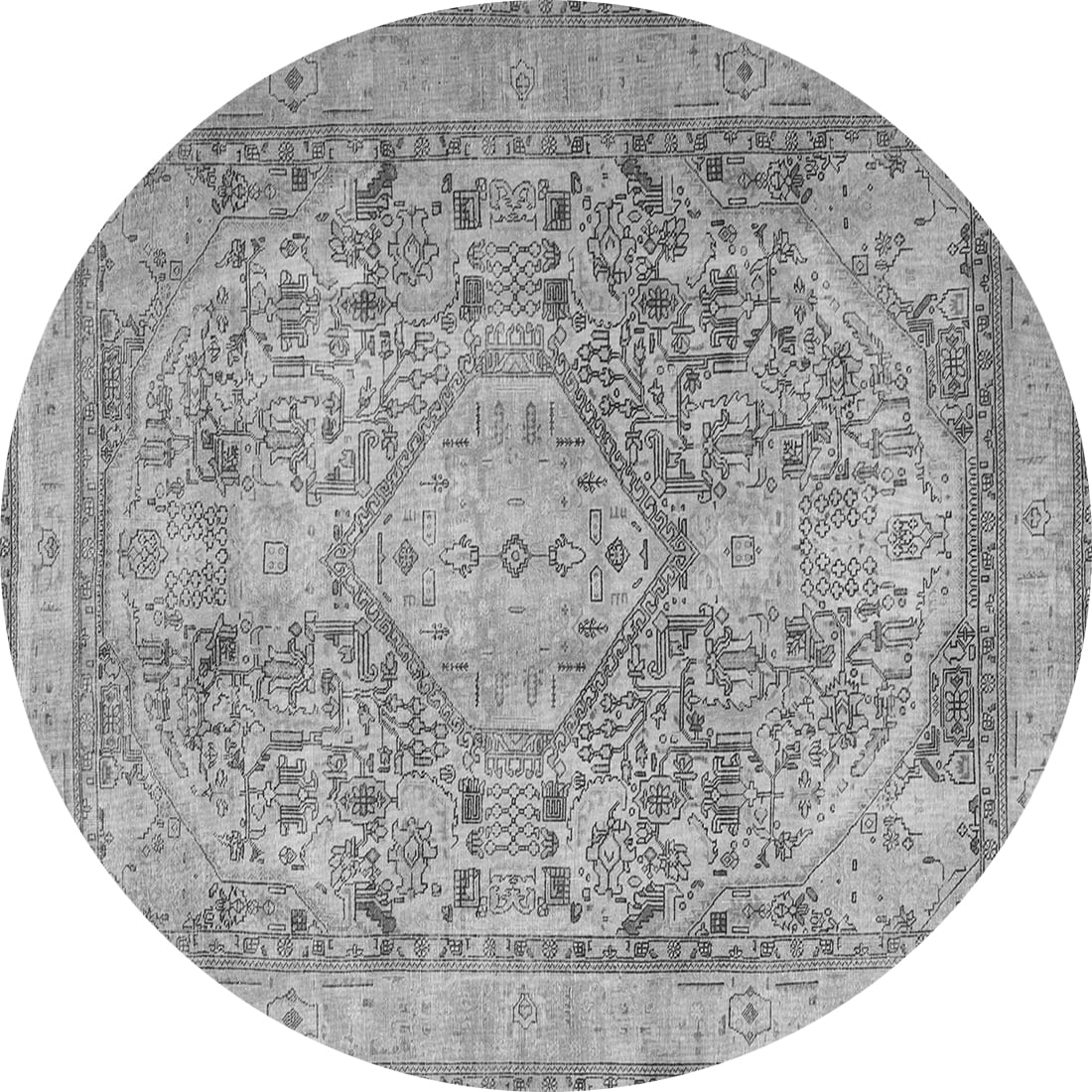 Ahgly Company Indoor Round Persian Gray Traditional Area Rugs, 8' Round ...