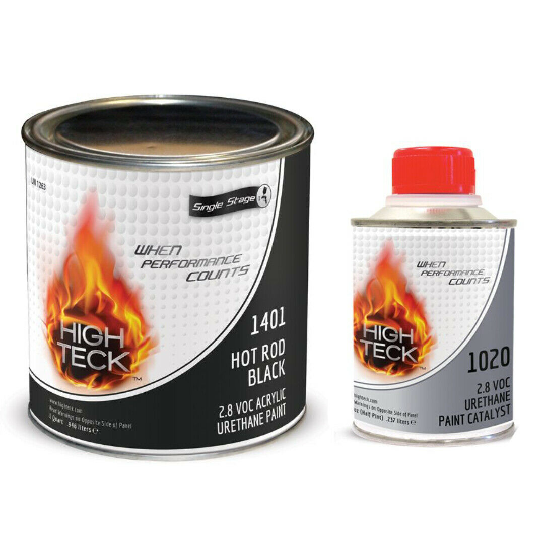 Hot Rod Black Single Stage Quart Kit High Teck 2K Low Gloss Paint ...